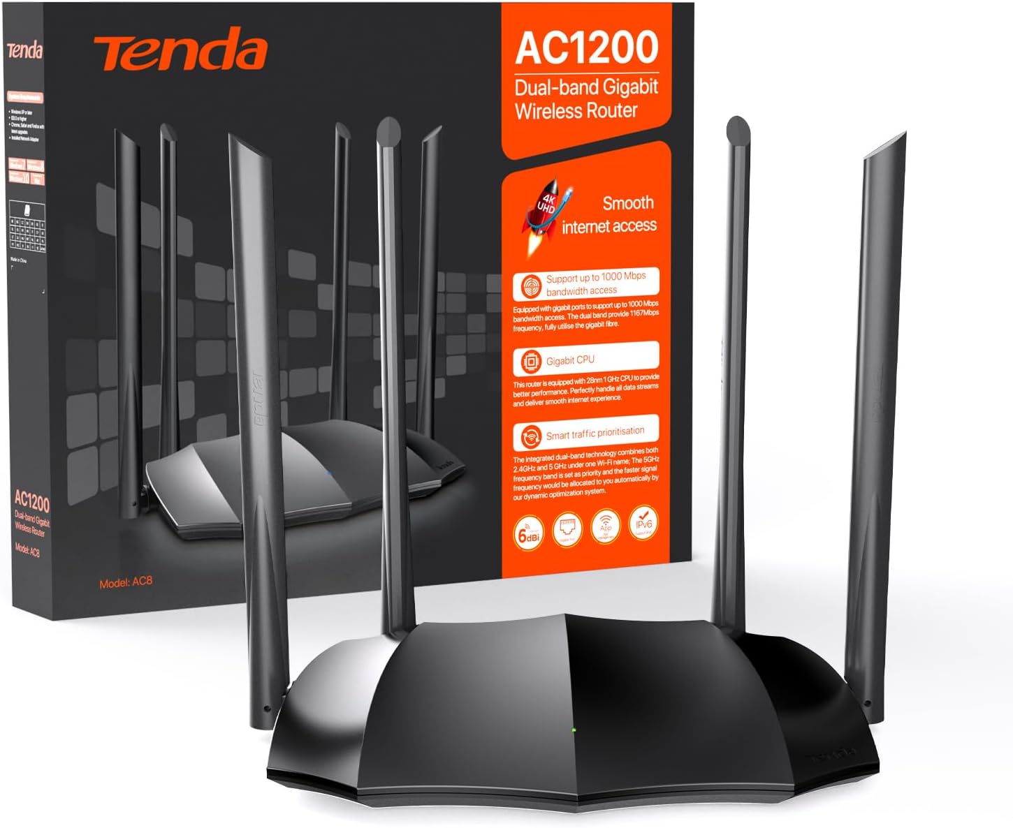 Router Tenda AC1200 AC6 – Garansi Resmi 1tahun - Toko Central PC